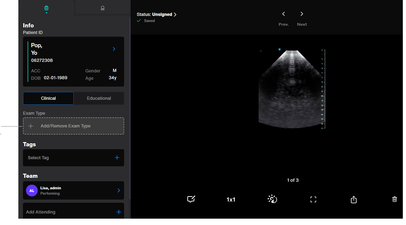 Selecting an exam type (web & mobile) – Exo Imaging