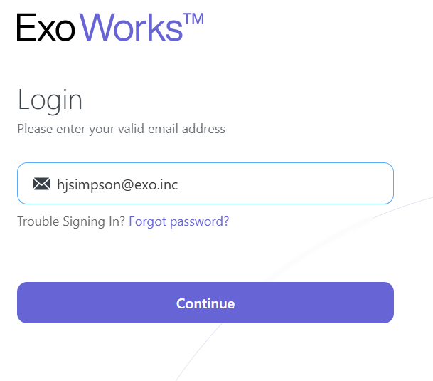 Logging in to Exo Works Essential – Exo Imaging